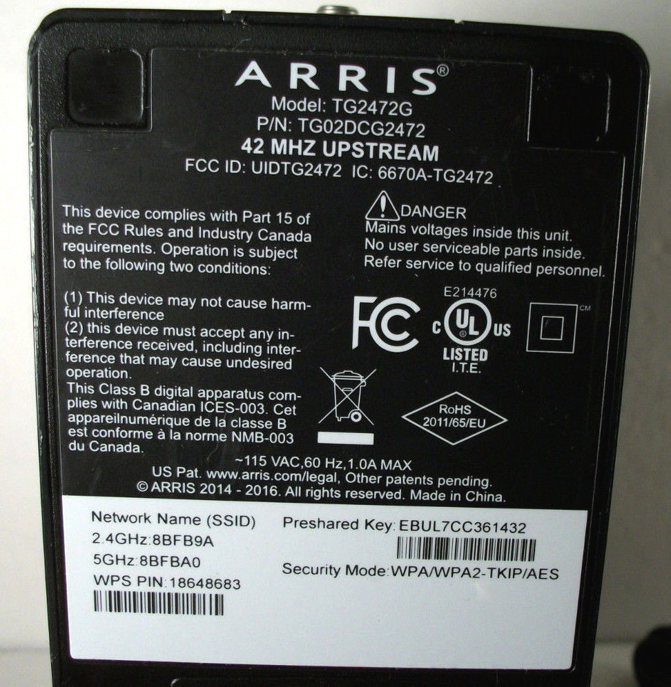 Arris router password